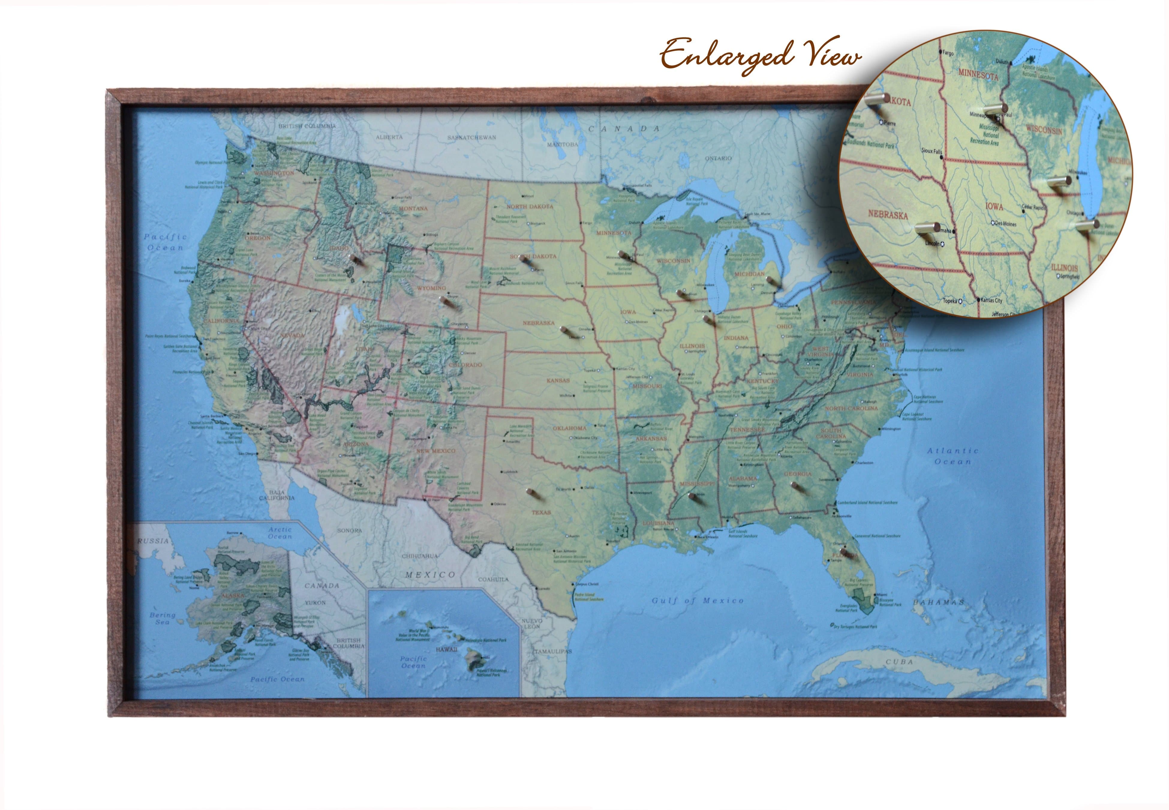 36x24 - Geographical National Parks Map - US Travel Map - UM007 - (1 P ...